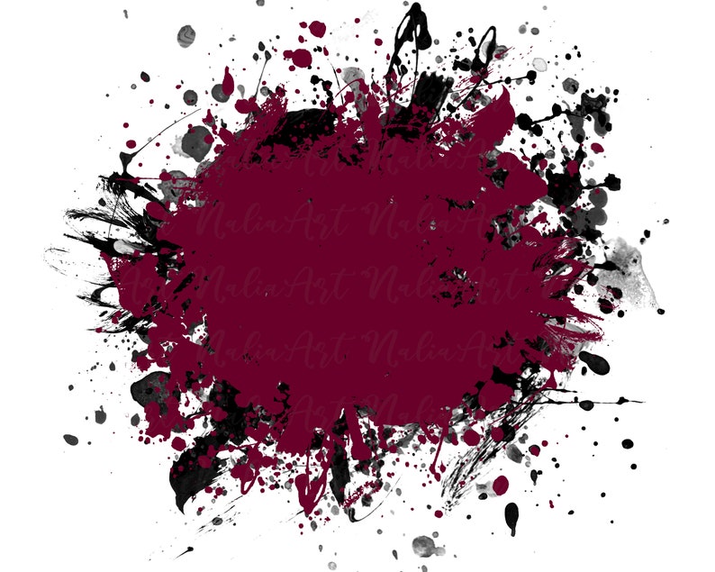 Background Paint Splatter Maroon Black Splash Frame - Etsy