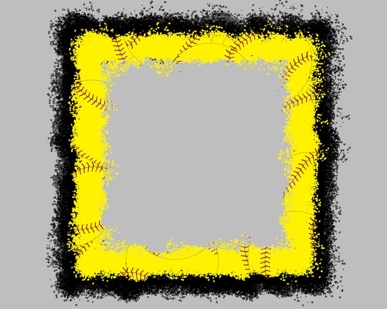 Frame Background Softball Grunge Distressed Print Splash - Etsy