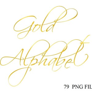 Gold Alphabet Clip Art, Foil Gold Alphabet, Digital Clipart, Numbers ...