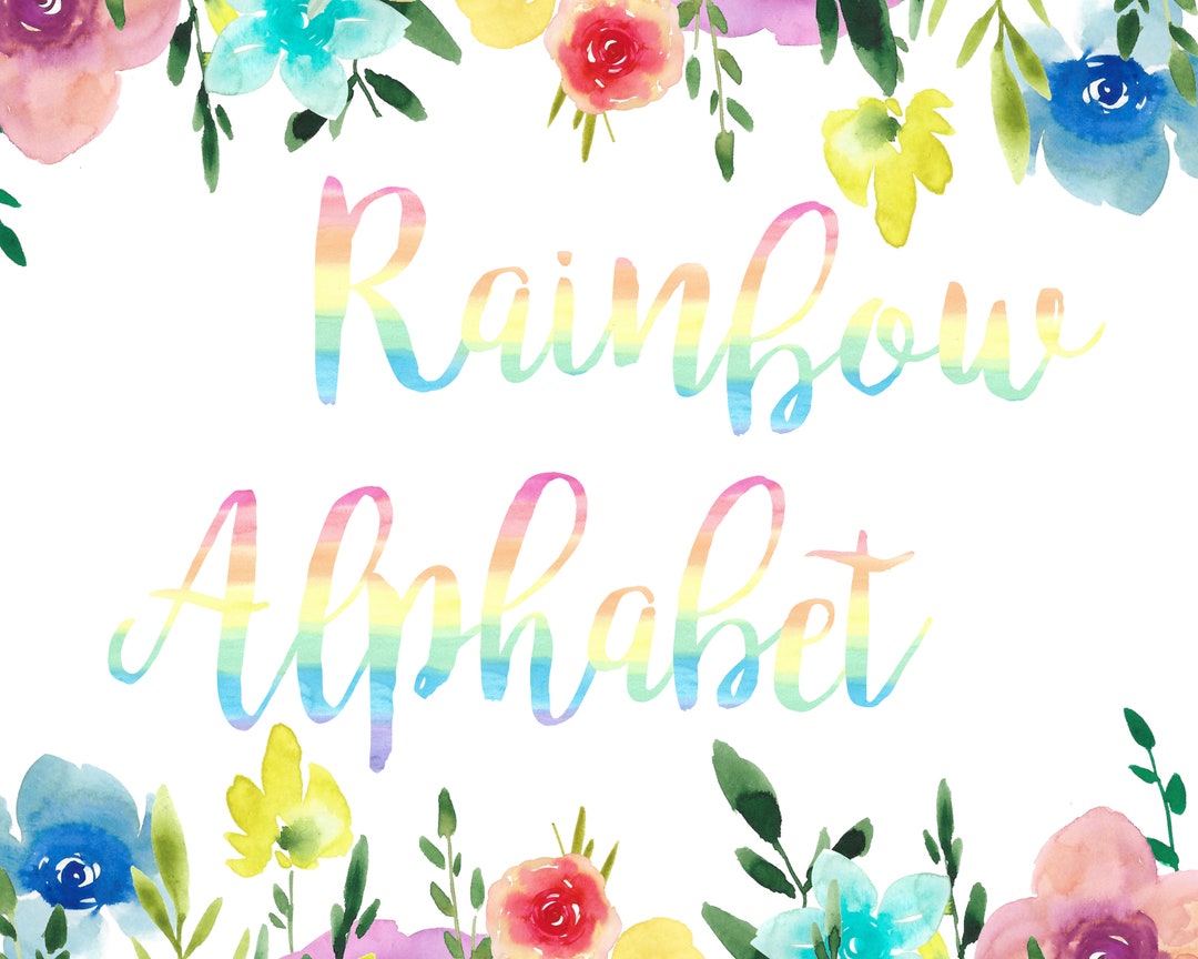 Rainbow Alphabet Clip Art, Ombre Alphabet, Digital Clipart, Font ...