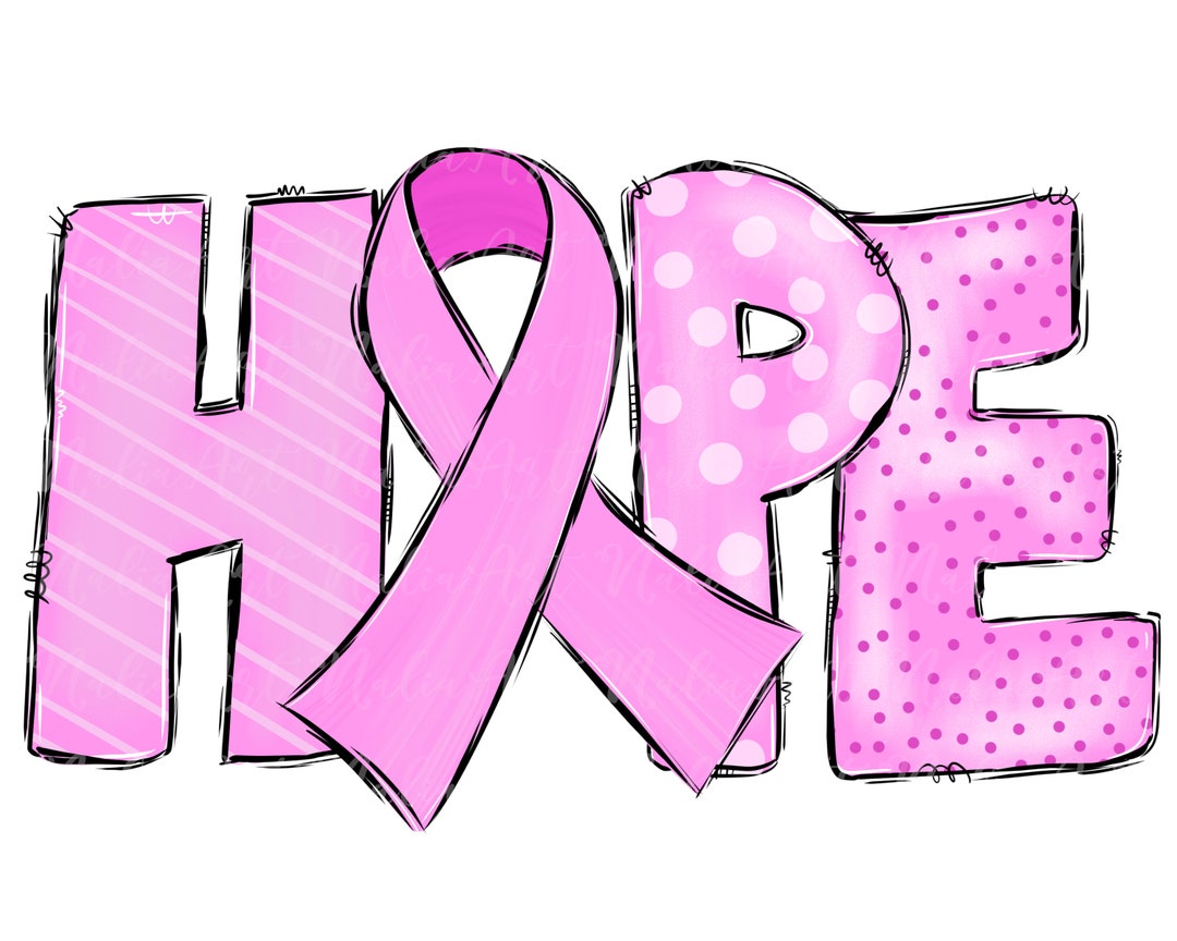 Breast Cancer Hope Pink Ribbon Cancer Doodle Sublimation - Etsy