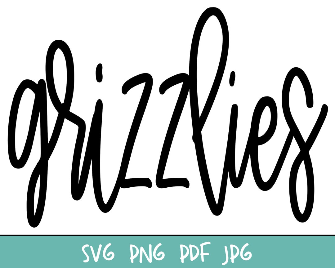 Grizzlies Mascot Hand Lettered Sublimation Design SVG Game Day SVG I ...