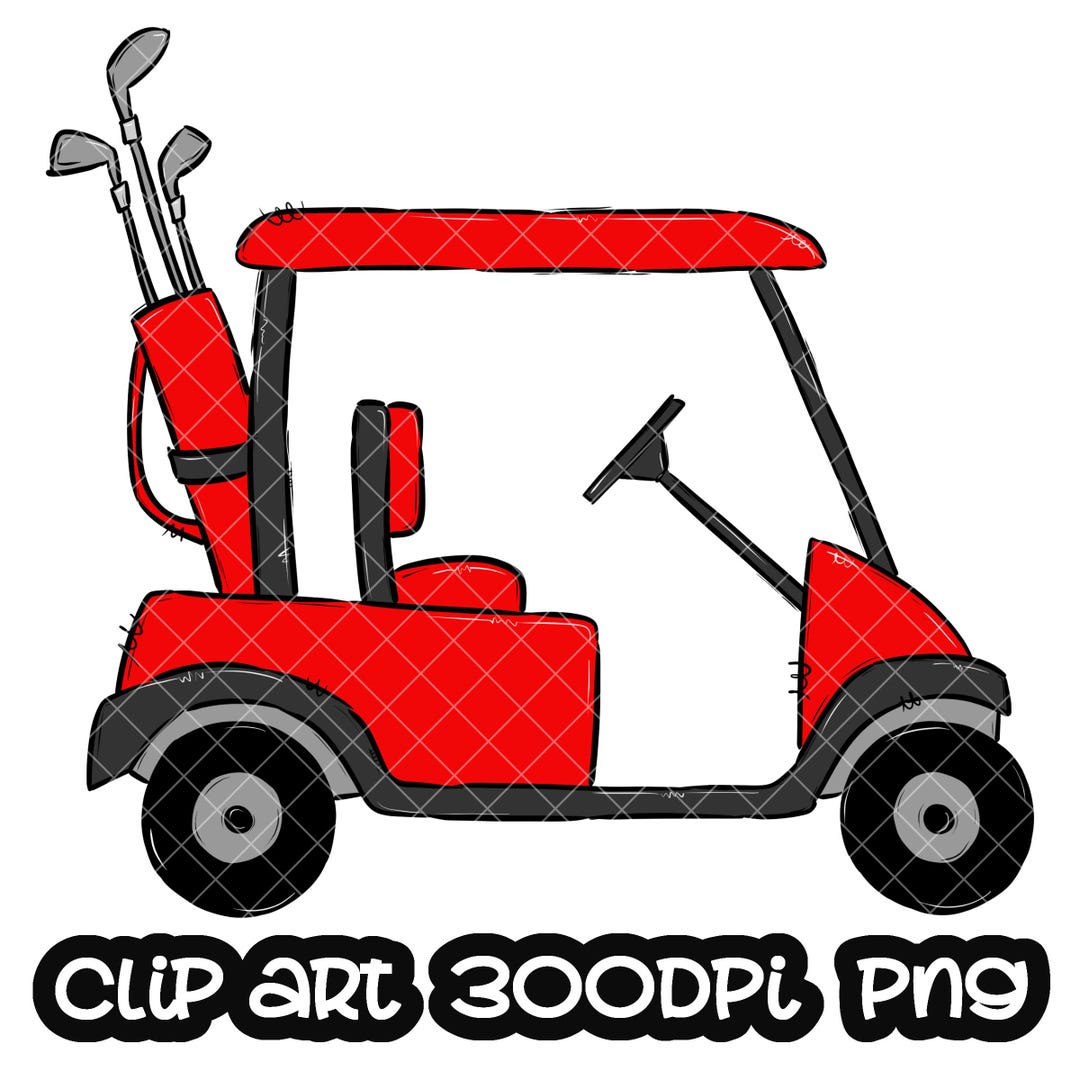 Golf Caddie Red Golf Cart Sublimation PNG Digital Design Sport - Etsy