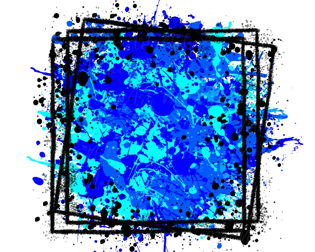 Background Paint Splatter Black Blue Splash Frame Splatter Background ...