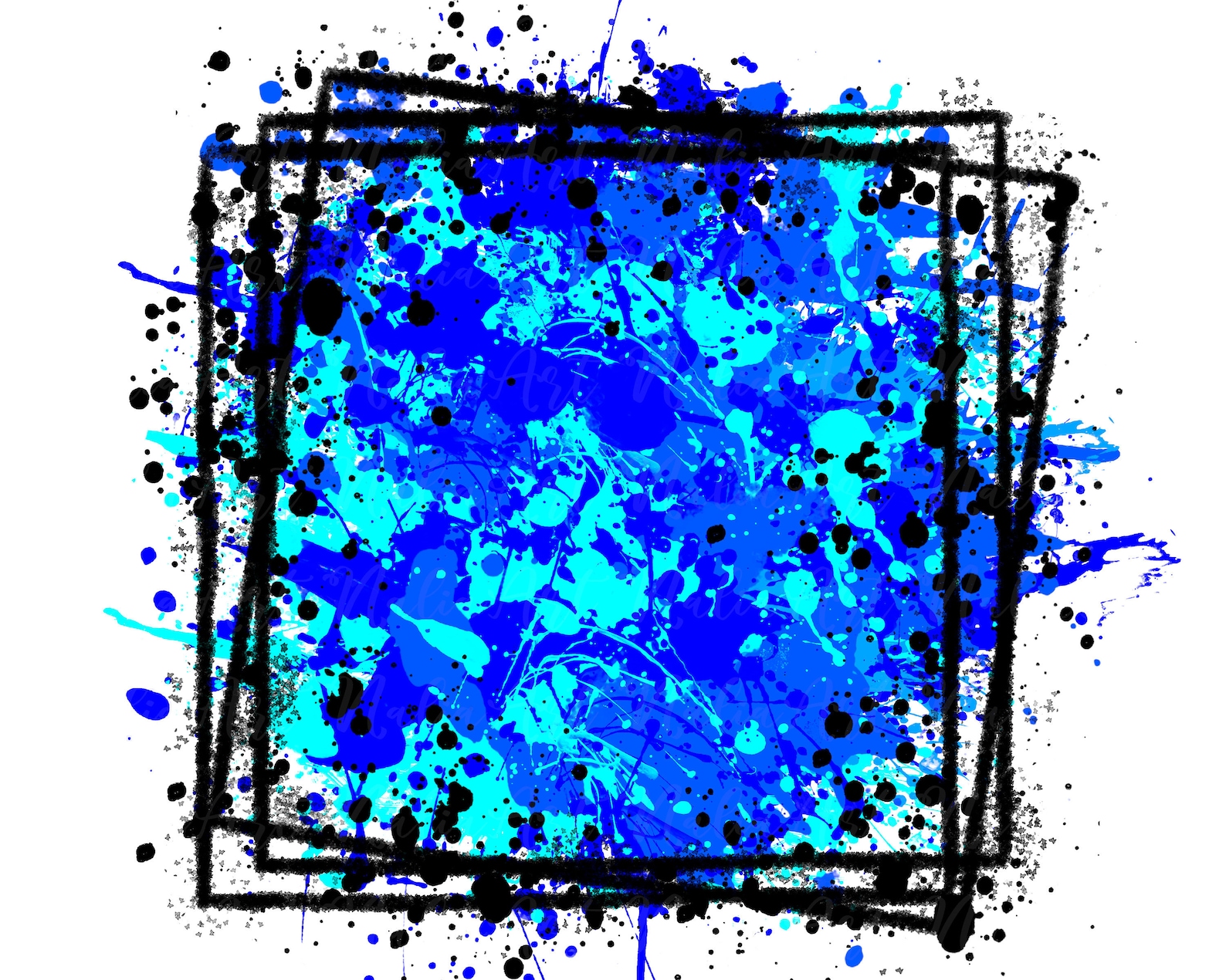 Background Paint Splatter Black Blue Splash Frame Splatter - Etsy