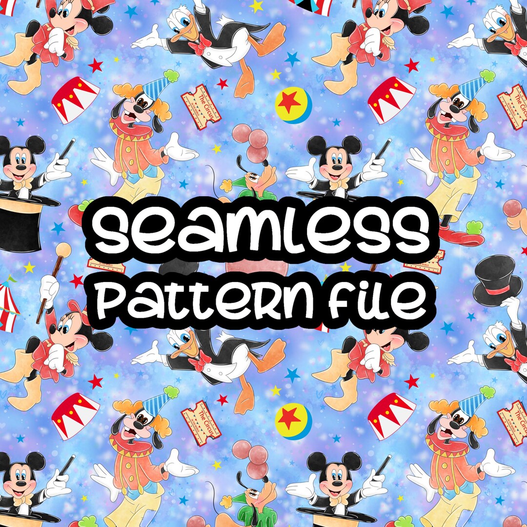 Minnie Mickey Mouse Circus Seamless Pattern, Mickey Mouse and Friends ...