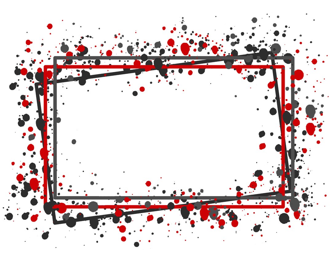 Frame Splatter Red Grey Background Printable Artwork Splash Rectangle ...