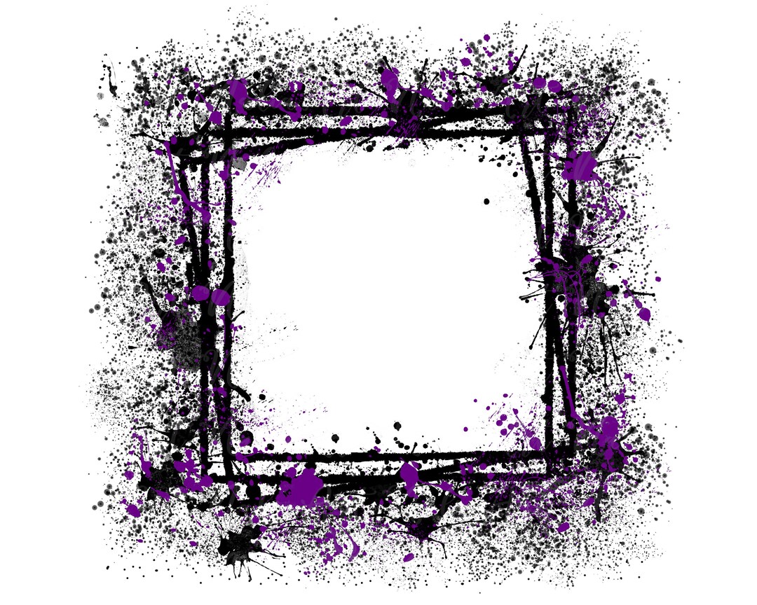 Frame Splatter Purple Black Background Printable Artwork Splash Frame ...