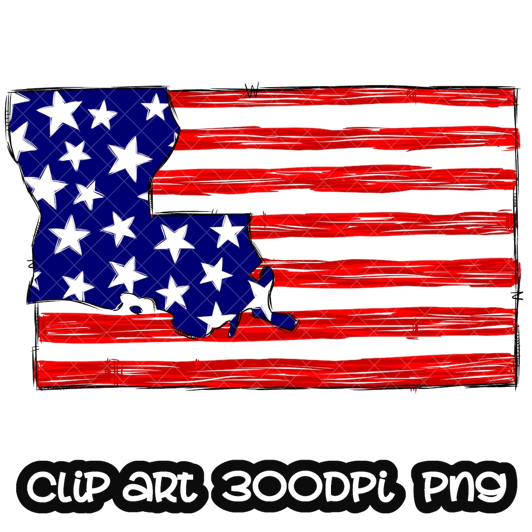 Louisiana State Sublimation Design PNG Flag Clip Art USA Fourth of July ...