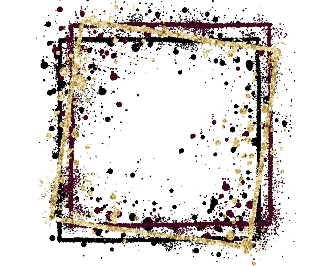 Frame Splatter Gold Maroon Background Printable Artwork Splash Frame ...