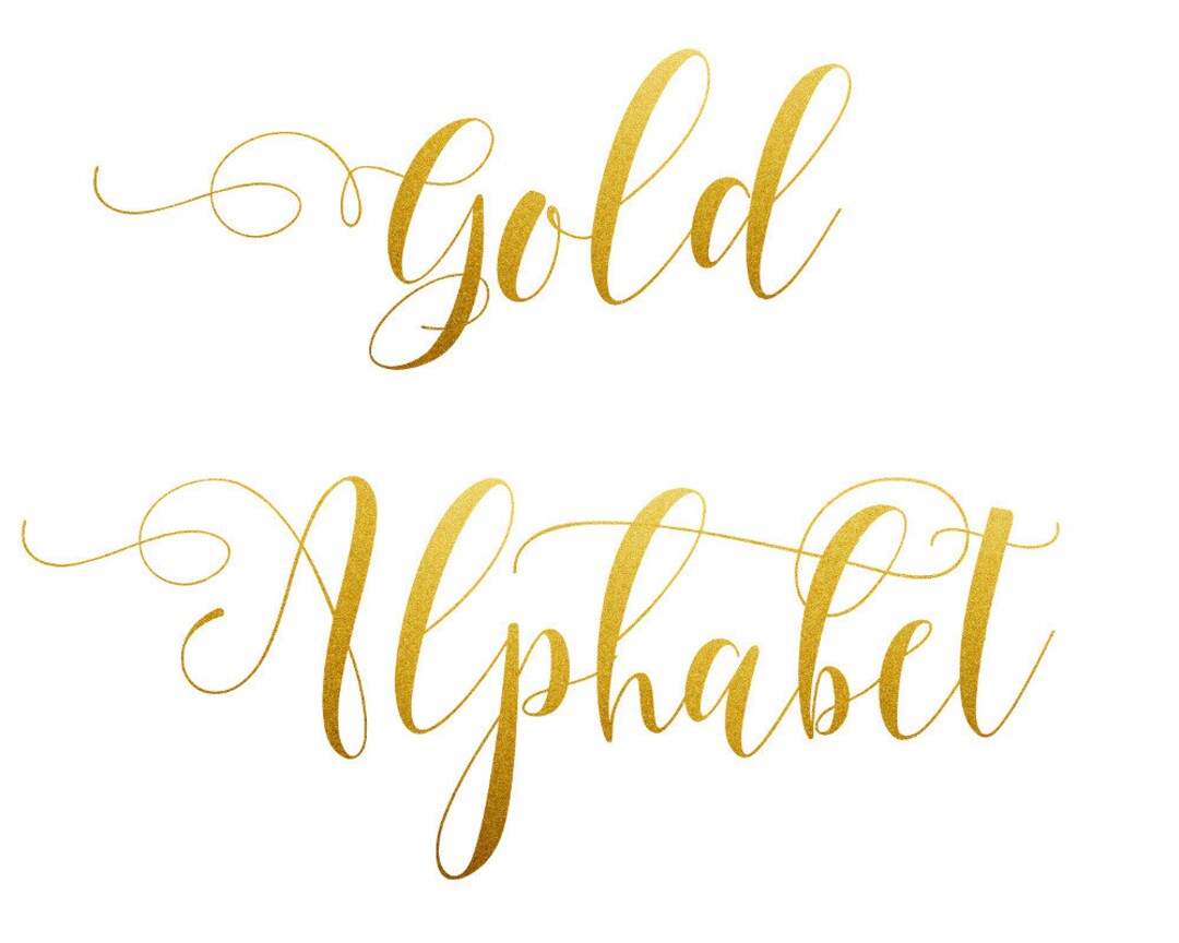 Gold Alphabet Clip Art, Gold Glitter Alphabet, Digital Clipart, Numbers ...
