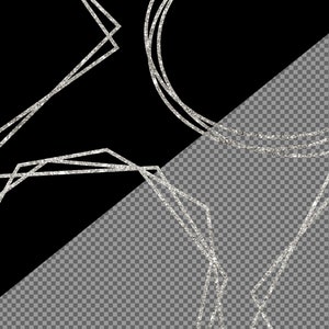 Silver Polygonal Frames Clipart, Silver Glitter Geometric Frame, Silver ...