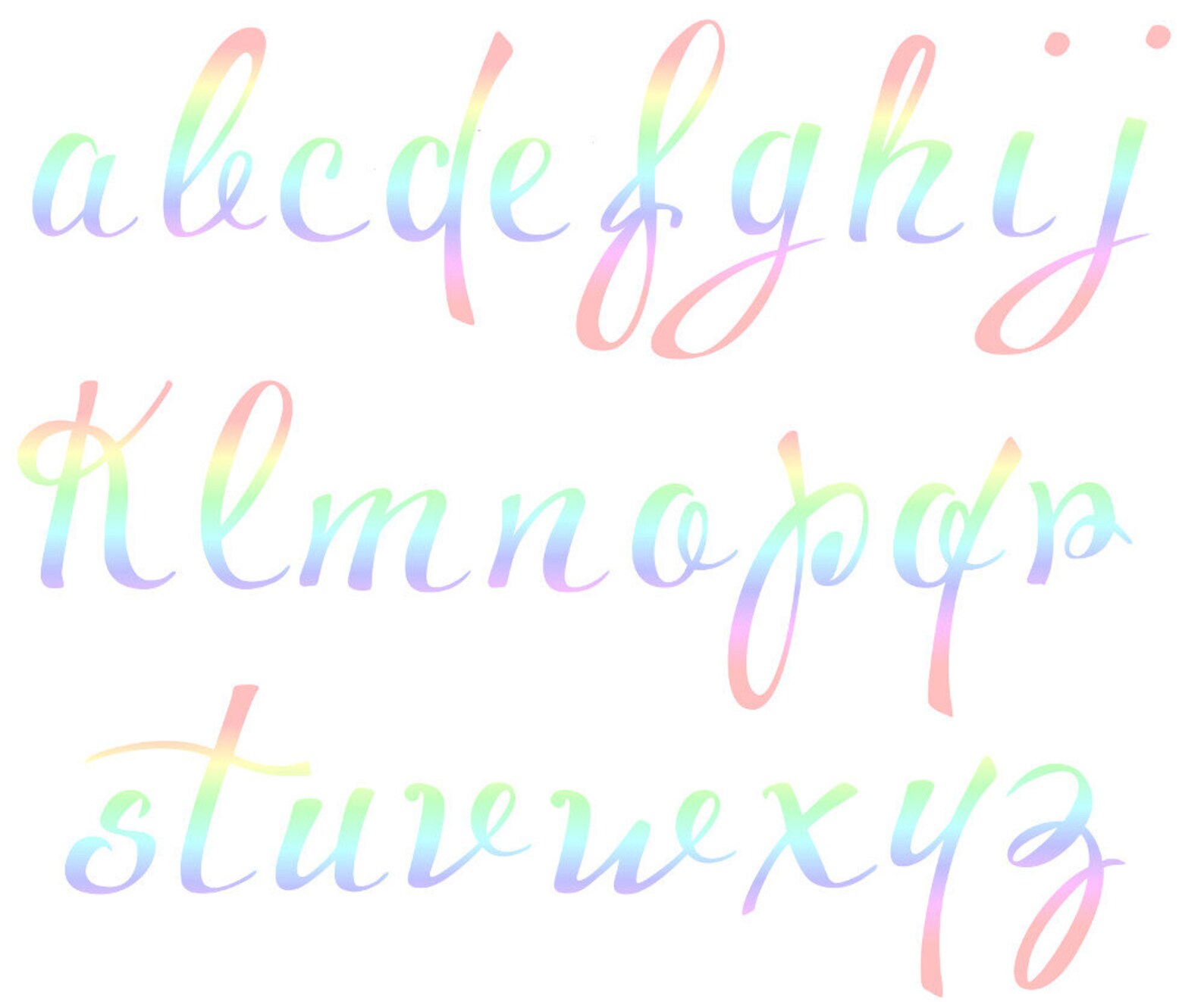 Rainbow Alphabet Clip Art Ombre Alphabet Digital Clipart - Etsy