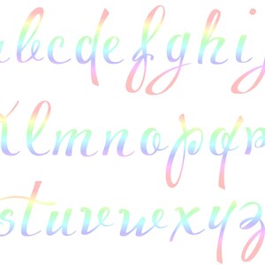 Rainbow Alphabet Clip Art, Ombre Alphabet, Digital Clipart, Font ...
