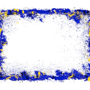 Frame Splatter Blue Yellow Background Printable Artwork Splash Frame ...