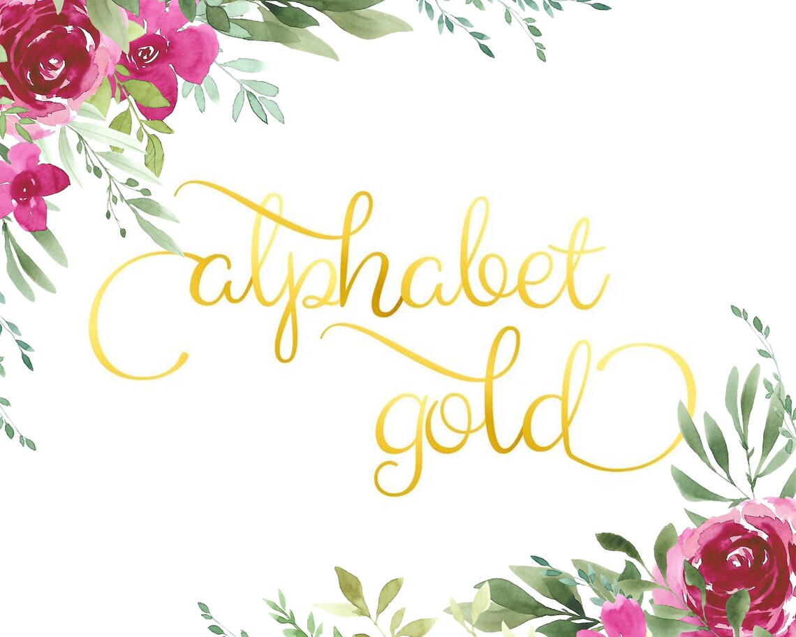 Gold Alphabet Clip Art Gold Foil Alphabet Digital Clipart - Etsy
