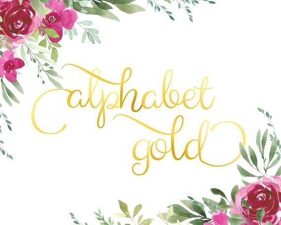 Scrapbooking Papercraft invitationsrt PNG Gold Foil Alphabet Digital ...
