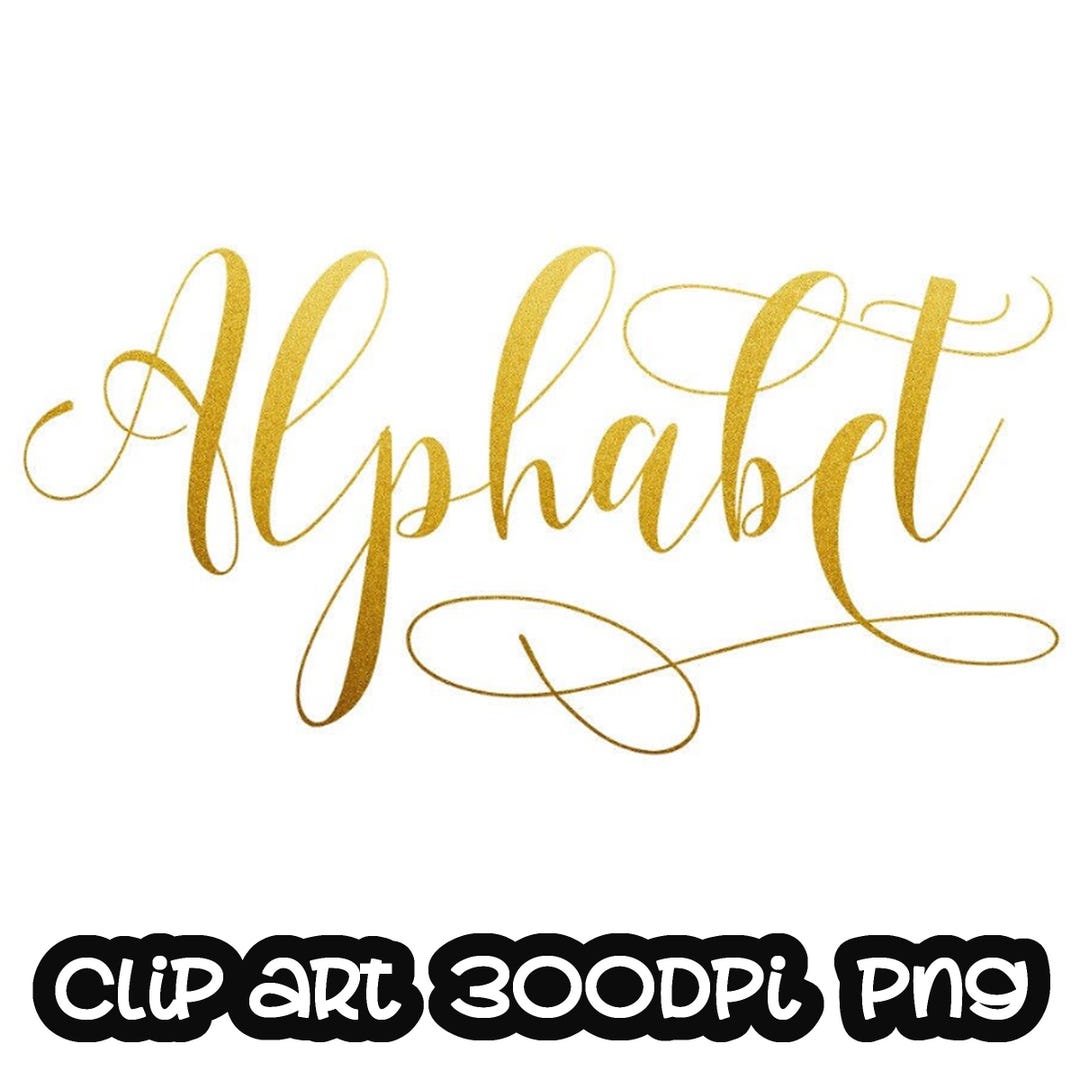 Gold Alphabet Clip Art, Gold Foil Alphabet, Digital Clipart, Numbers ...