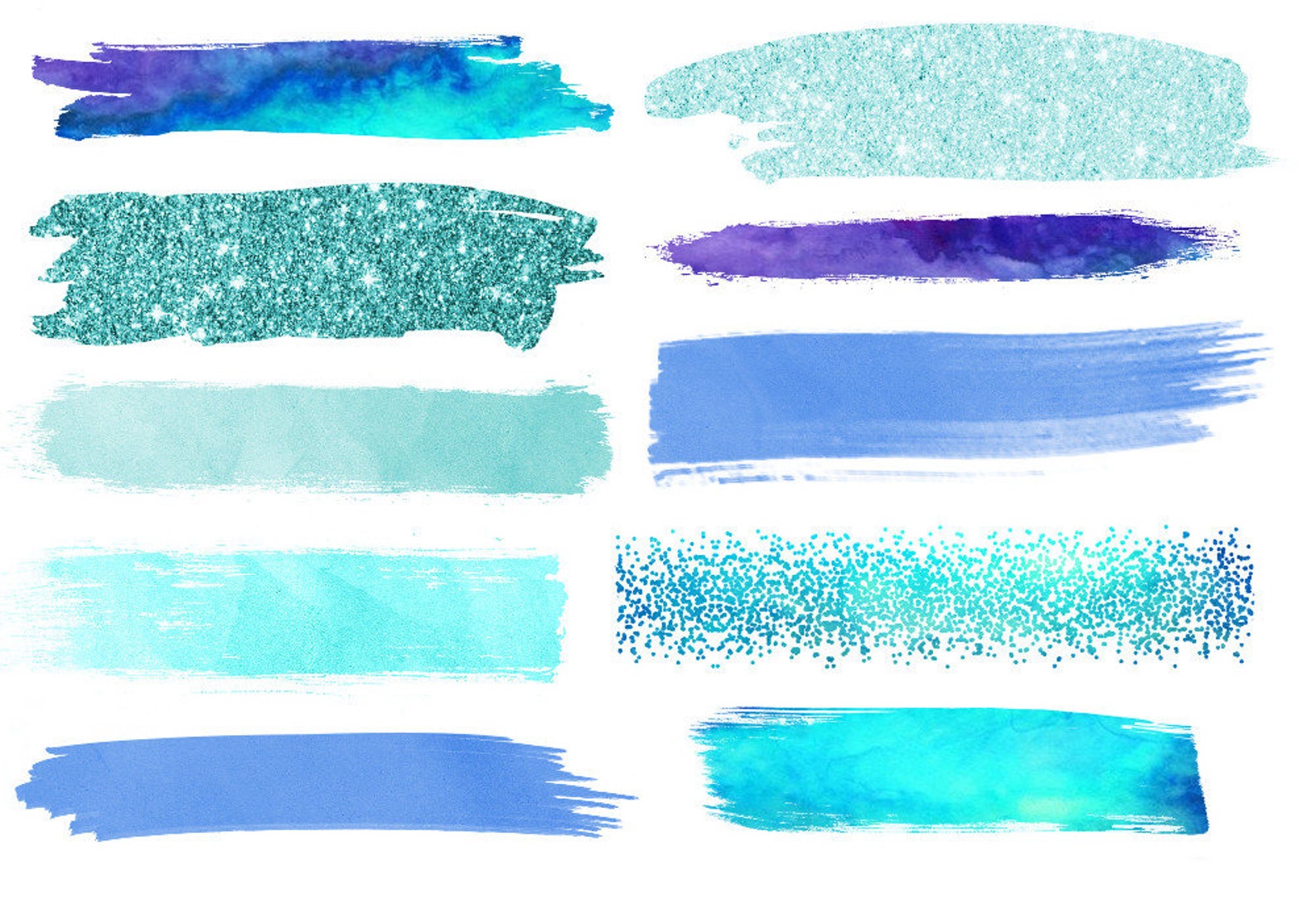 Blue Brush Strokes Clipart Gold Glitter Clipart Gold - Etsy