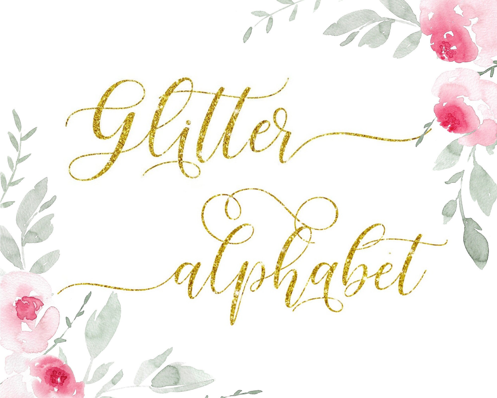 Gold Glitter Alphabet Clip Art Gold Alphabet Digital - Etsy
