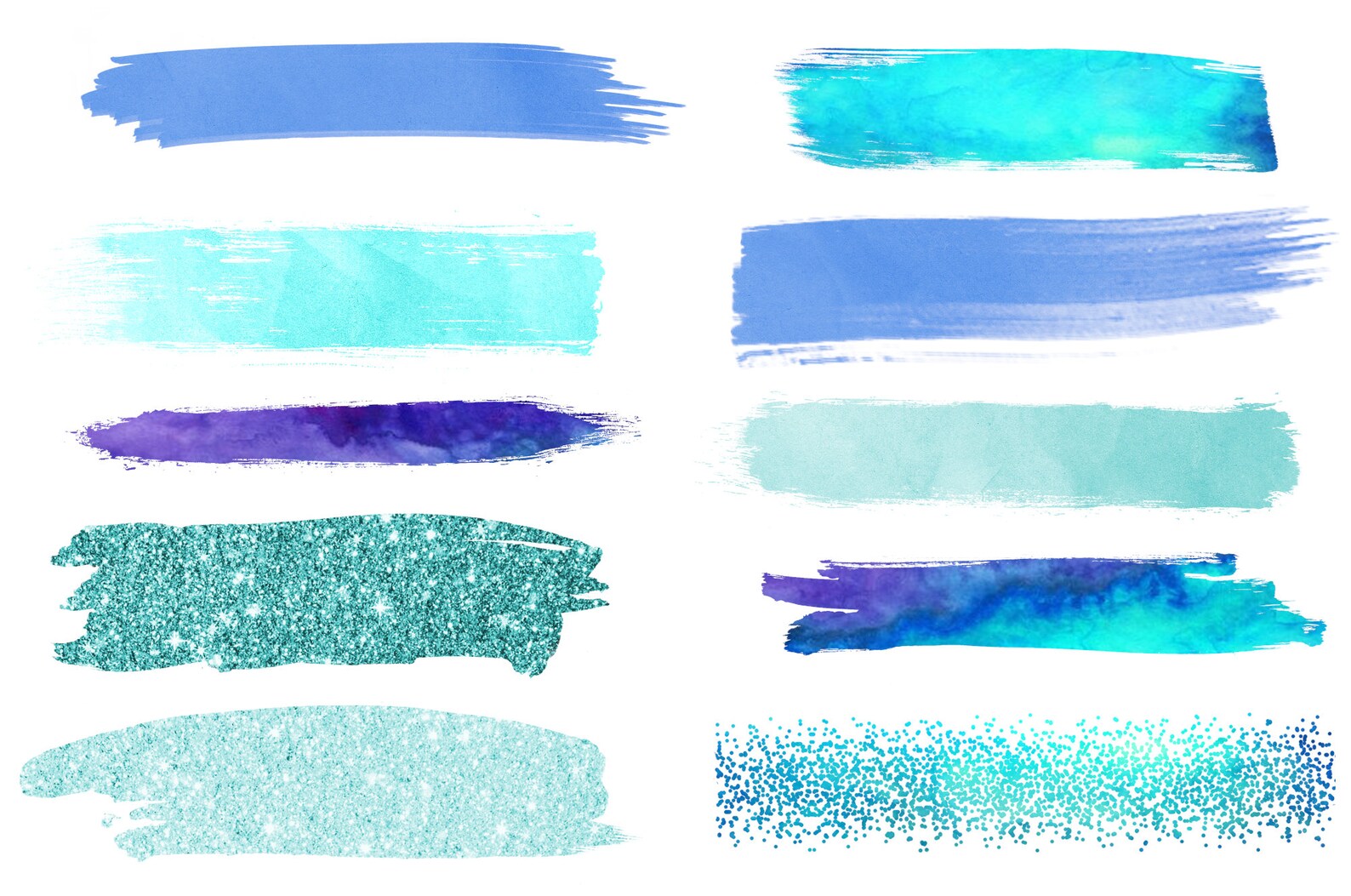 Blue Brush Strokes Clipart Pink Glitter Clipart Confetti - Etsy