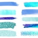 Blue Brush Strokes Clipart, Pink Glitter Clipart, Confetti, Gold ...