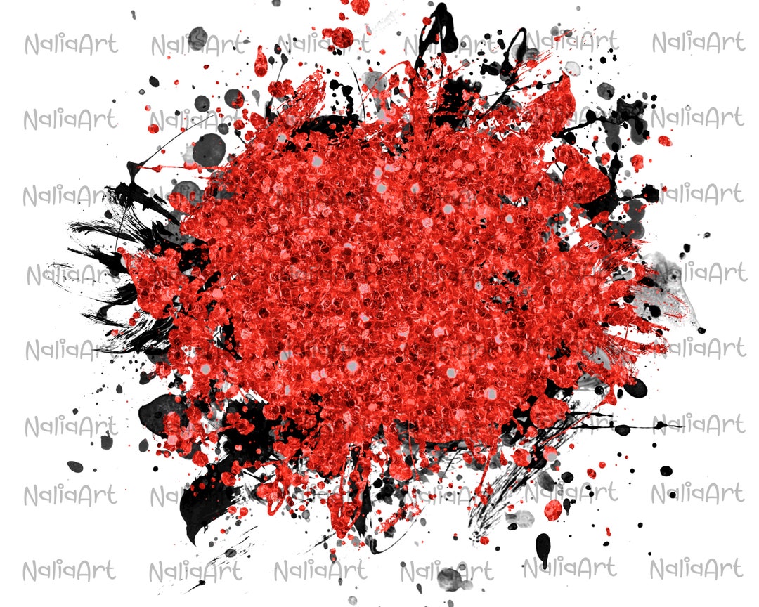 Background Paint Splatter Glitter Red Black Splash Frame Splatter ...