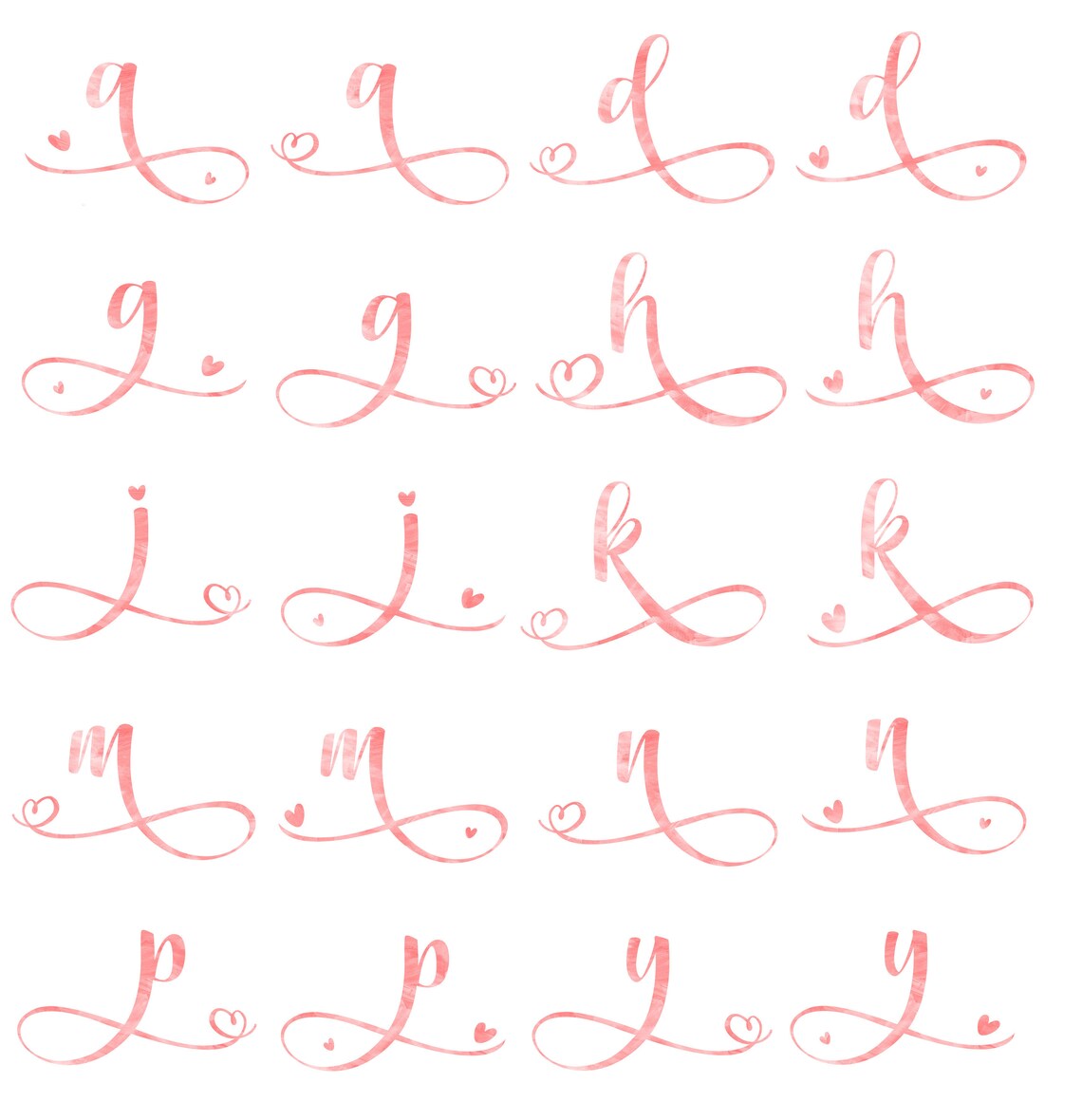 Pink Watercolor Alphabet Clipart, Watercolor Letters, Digital Clipart ...