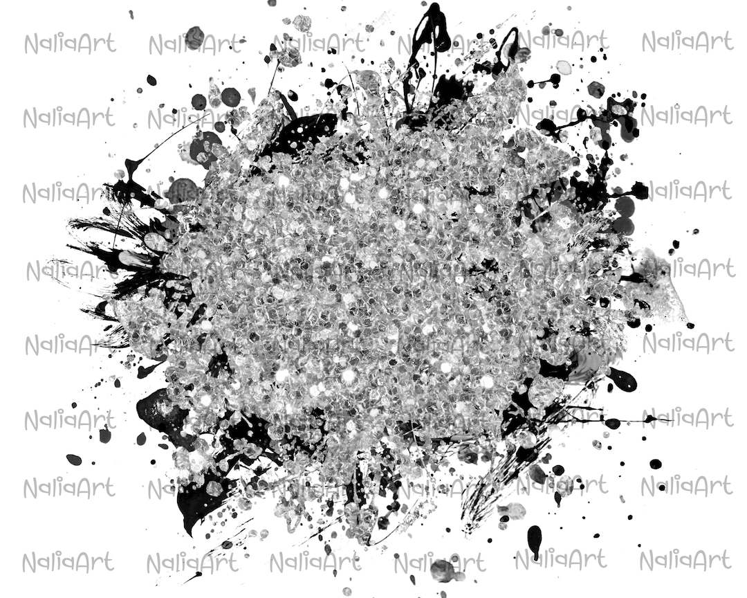 Background Paint Splatter Glitter Silver Black Splash Frame Splatter ...