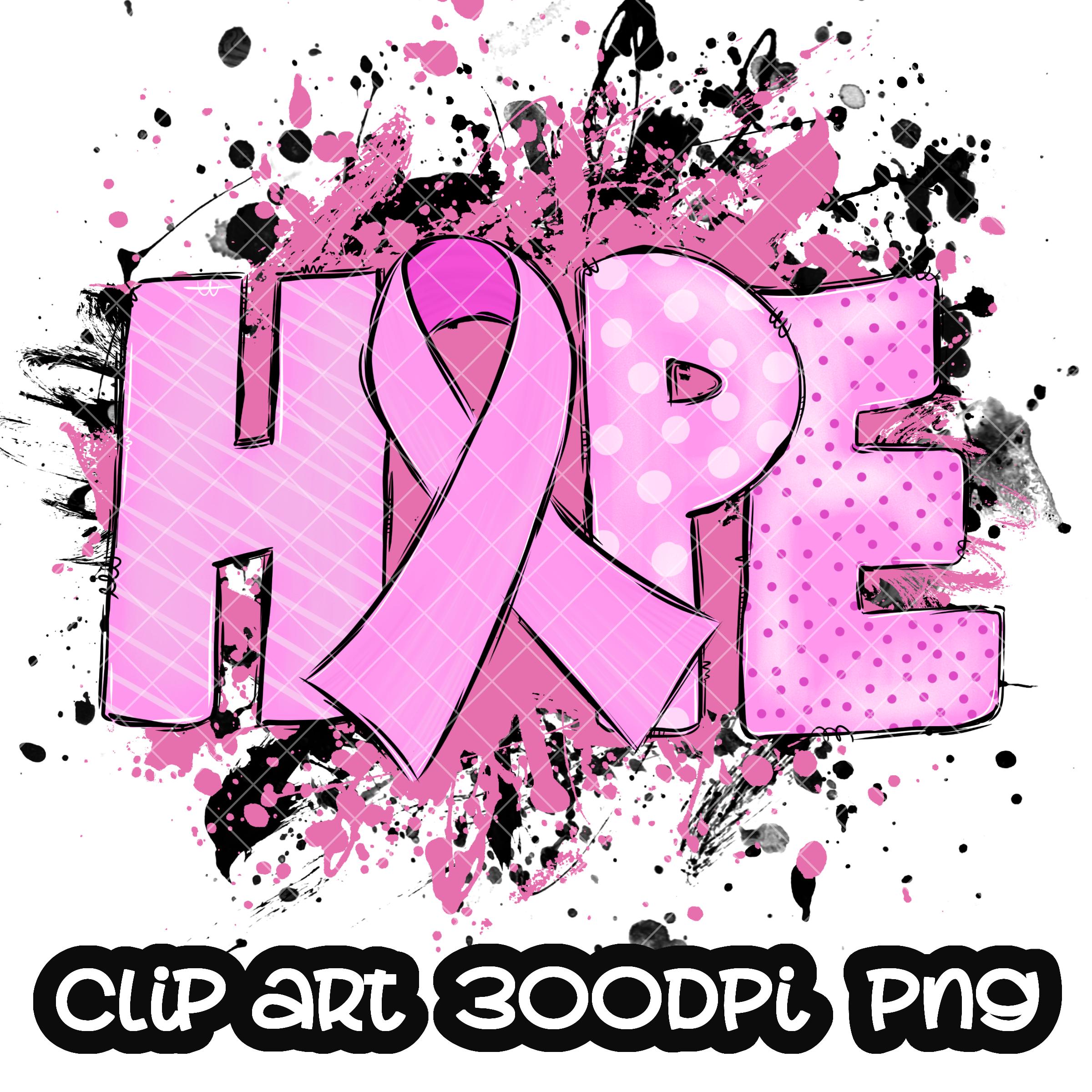 Breast Cancer Hope, Pink Ribbon Cancer, Doodle Sublimation PNG, Breast ...