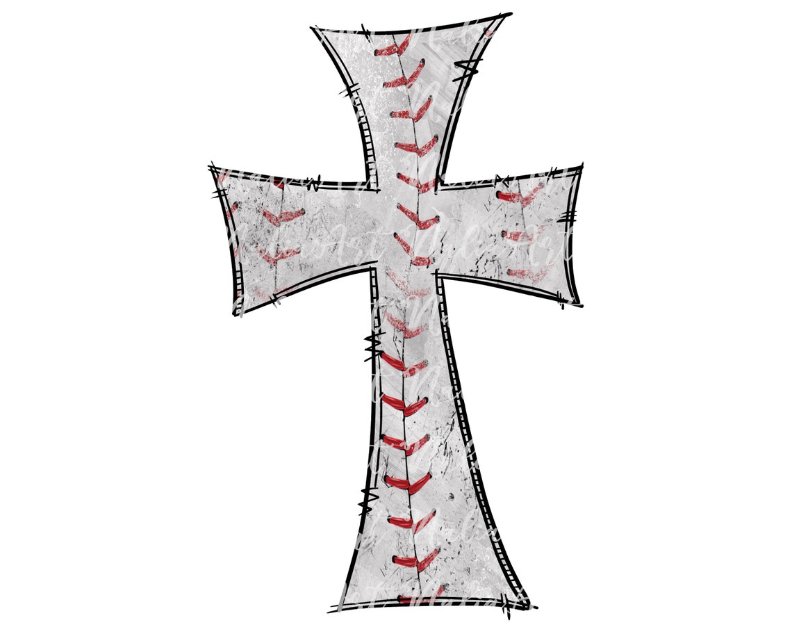 Cross Baseball Cross PNG Sport Cross Cross Watercolor - Etsy