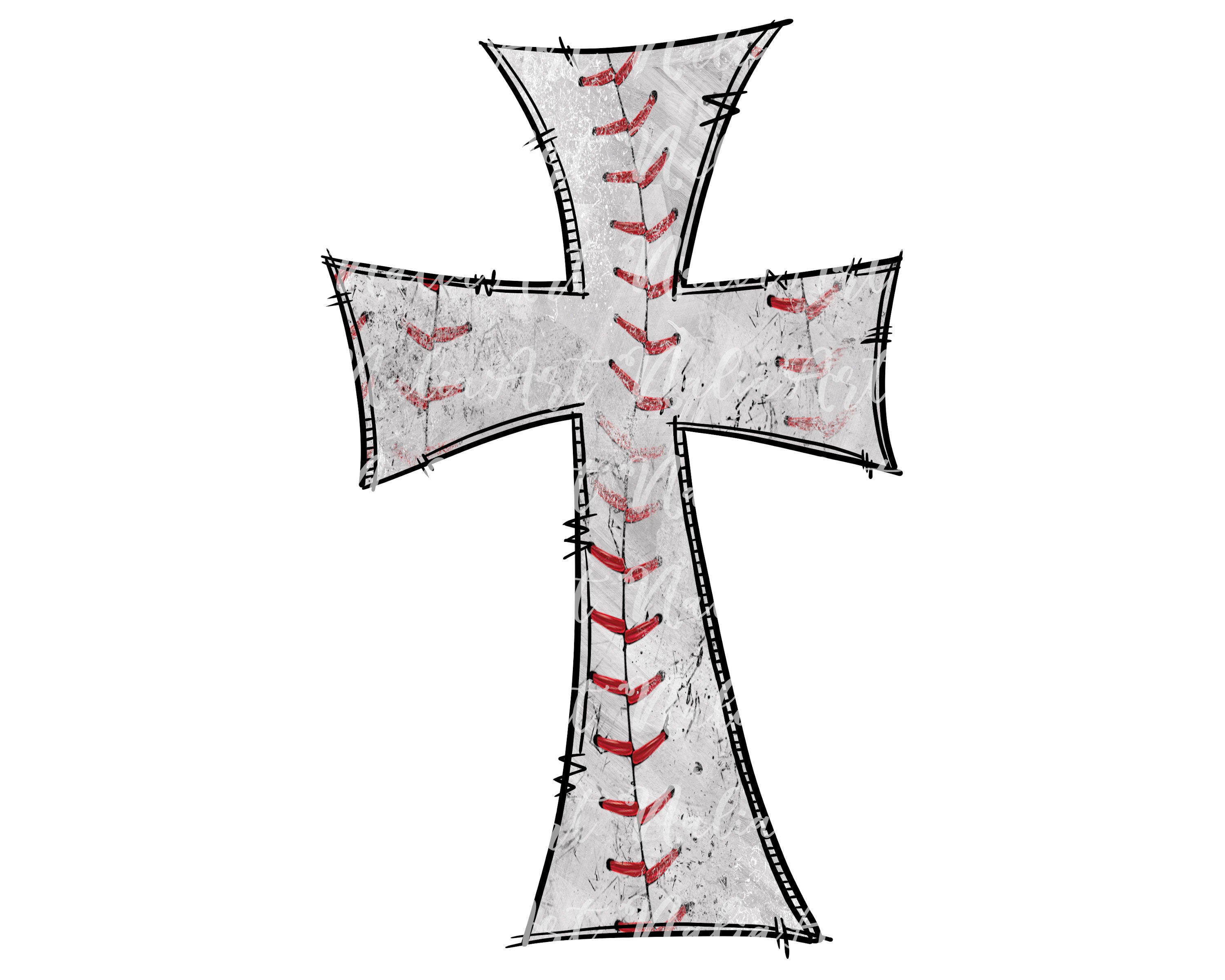 Cross Baseball Cross PNG Sport Cross Cross Watercolor | Etsy