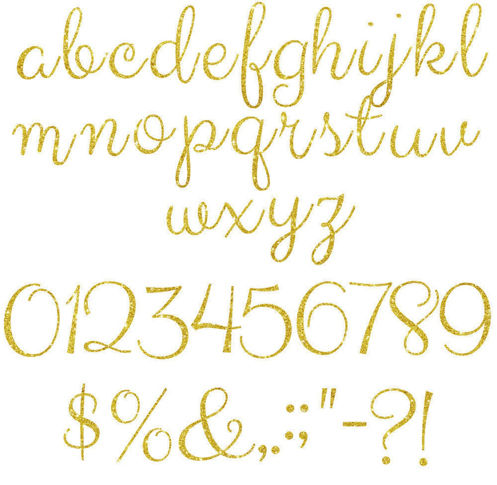 Gold Glitter Alphabet Clip Art, Gold Alphabet, Digital Clipart, Numbers ...