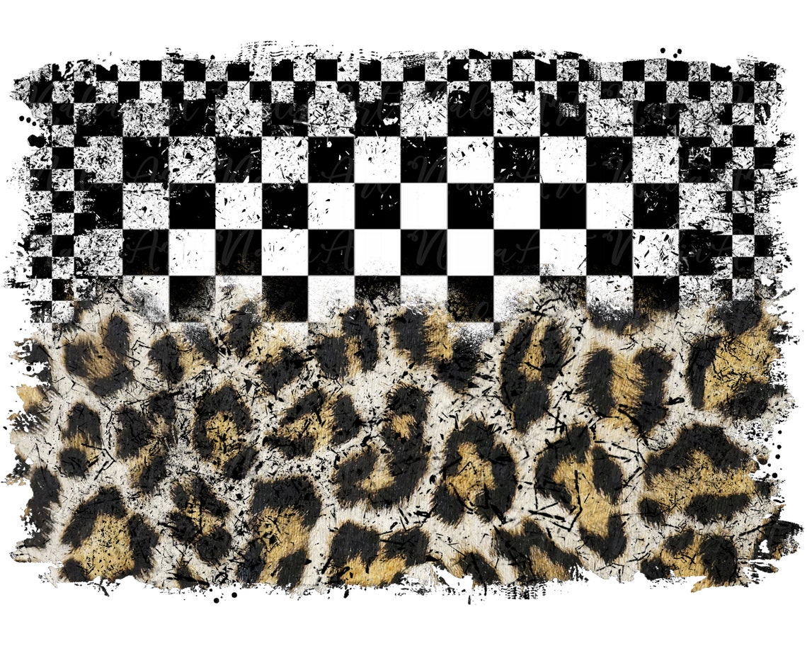 Background Leopard Checkered Flag Distressed Print Checkered - Etsy
