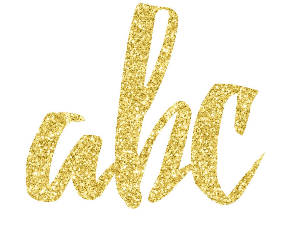 Gold Glitter Alphabet Clip Art Gold Alphabet Digital | Etsy