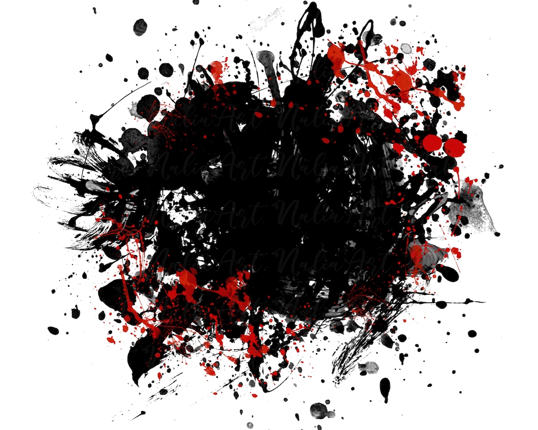 Background Paint Splatter Black Red Splash Frame Splatter Background ...