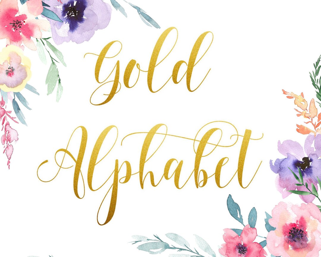 Gold Alphabet Clip Art, Gold Glitter Alphabet, Digital Clipart, Numbers ...