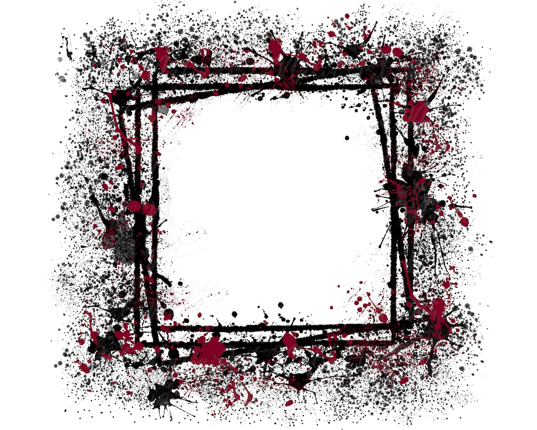 Frame Splatter Maroon Black Background Printable Artwork Splash Frame ...