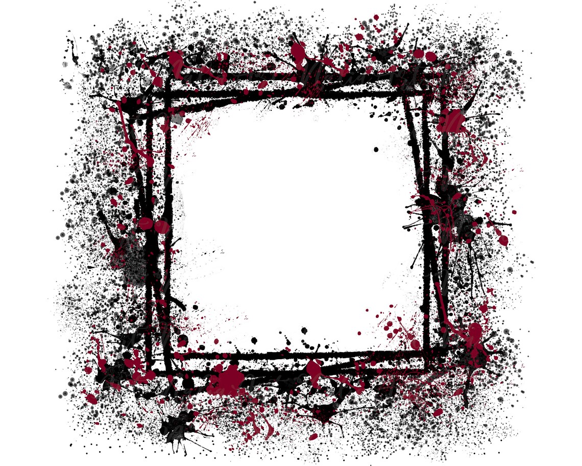 Frame Splatter Maroon Black Background Printable Artwork Splash Frame ...