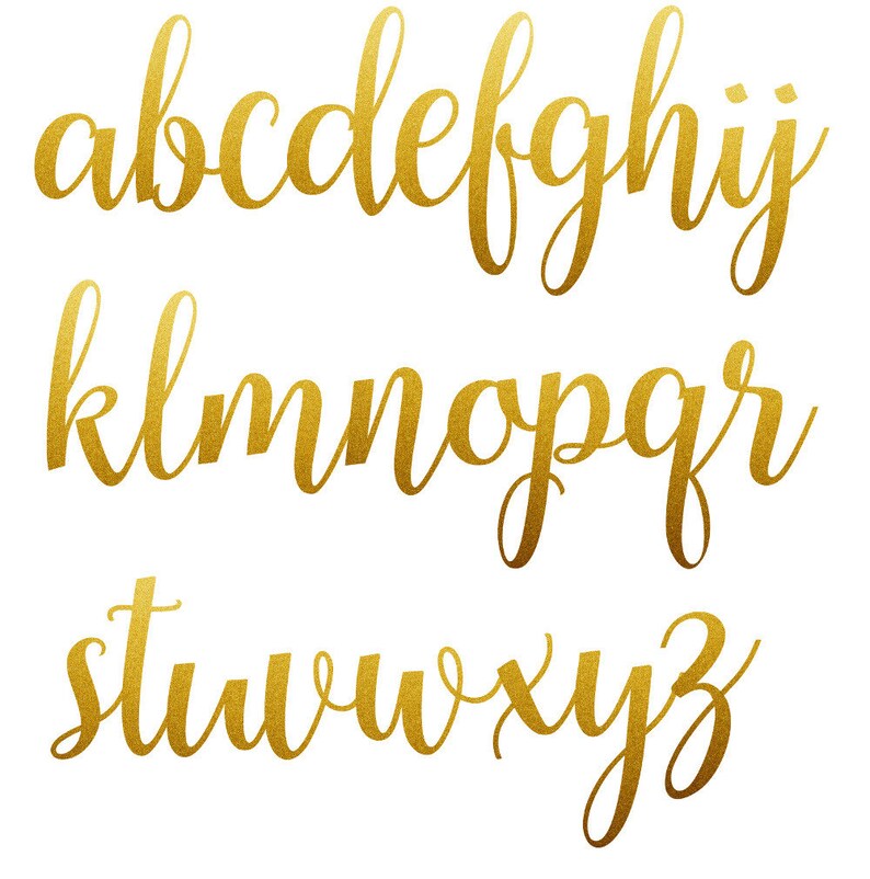 Alphabet Clip Art Glitter Foil Gold Alphabet Digital - Etsy