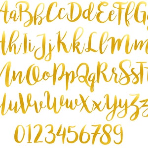 Gold Alphabet Clip Art, Gold Glitter Alphabet, Digital Clipart, Numbers ...