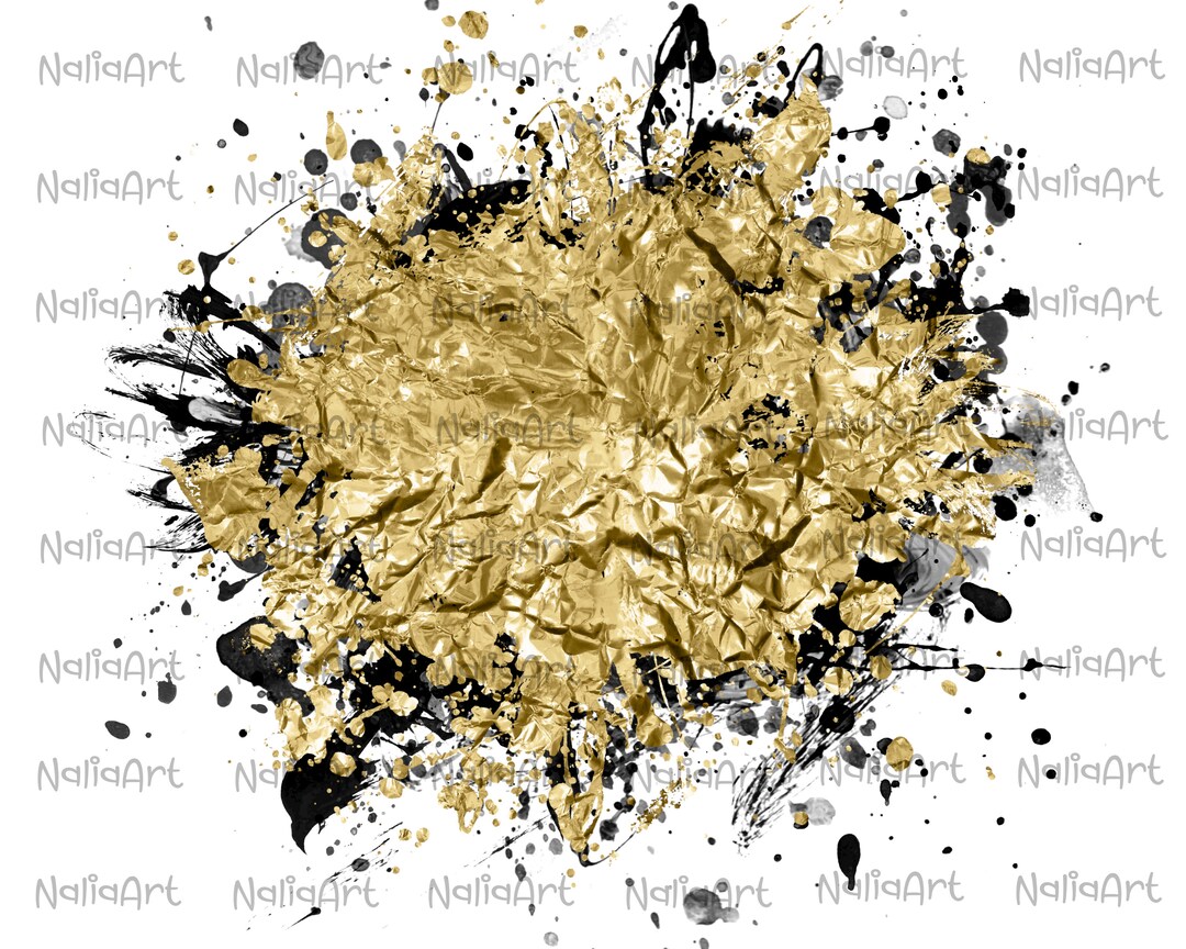 Background Paint Splatter Foil Gold Black Splash Frame Splatter ...