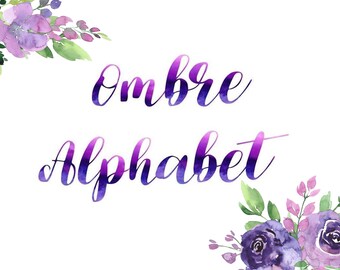 Ombre Alphabet Clip Art Watercolor Alphabet Digital Clipart | Etsy