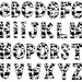 Doodle Letters Black and White Cow Clipart, Letters Clip Art, Digital ...