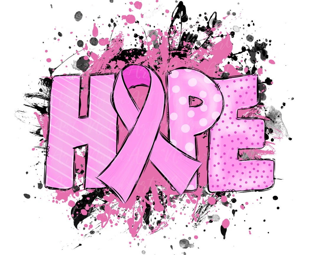 Breast Cancer Hope Pink Ribbon Cancer Doodle Sublimation - Etsy