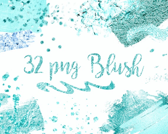 Blue Brush Strokes Clipart Glitter Clipart Confetti Splotches - Etsy