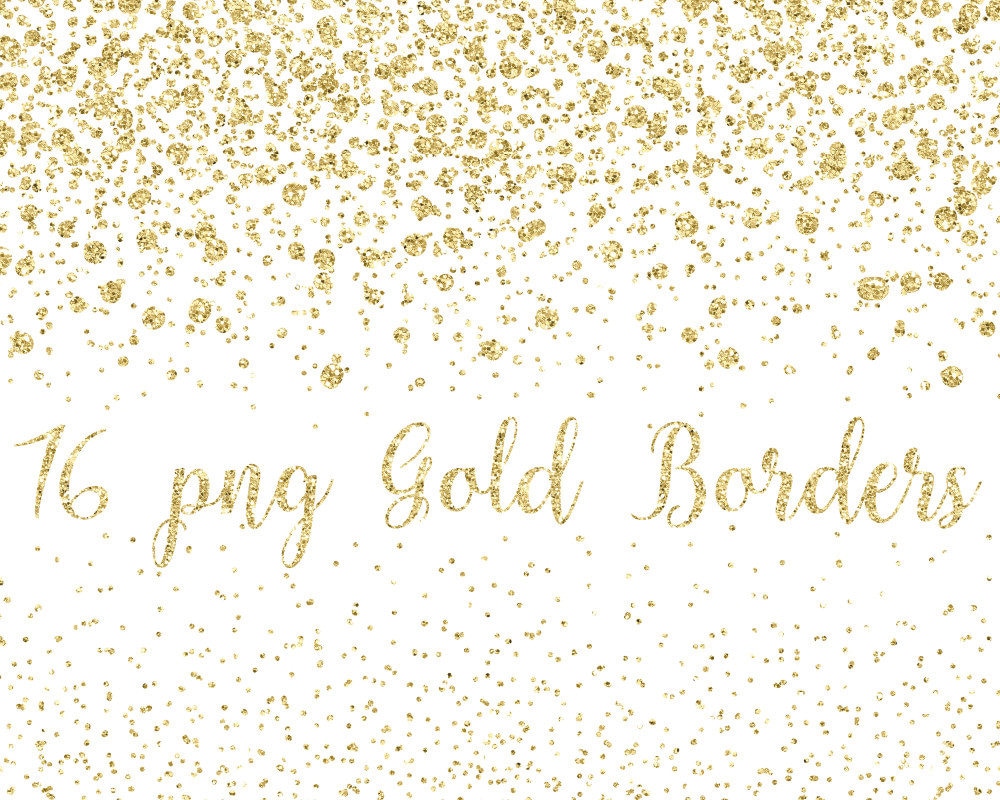Gold Glitter Border Confetti Bordersclipart Gold Glitter - Etsy