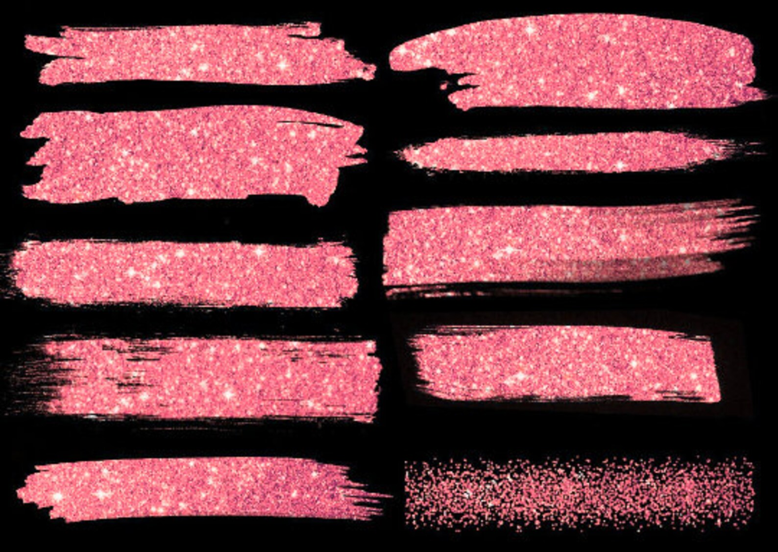 Pink Glitter Brush Strokes Clipart Pink Glitter Clipart Pink | Etsy