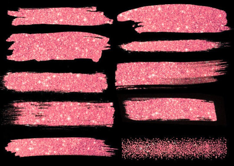Pink Glitter Brush Strokes Clipart Pink Glitter Clipart Pink | Etsy