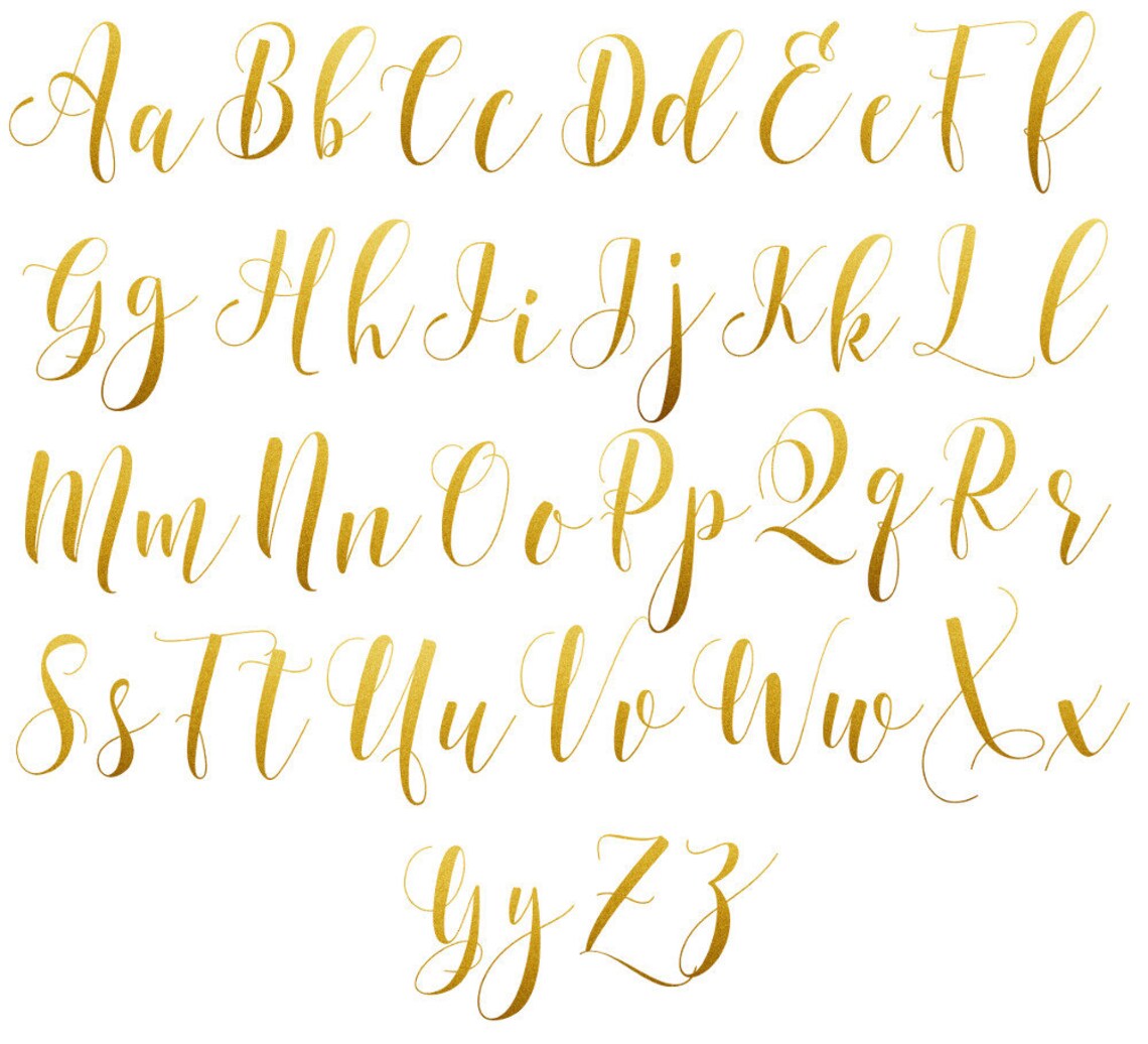 Gold Alphabet Clip Art Gold Foil Alphabet Digital Clipart - Etsy